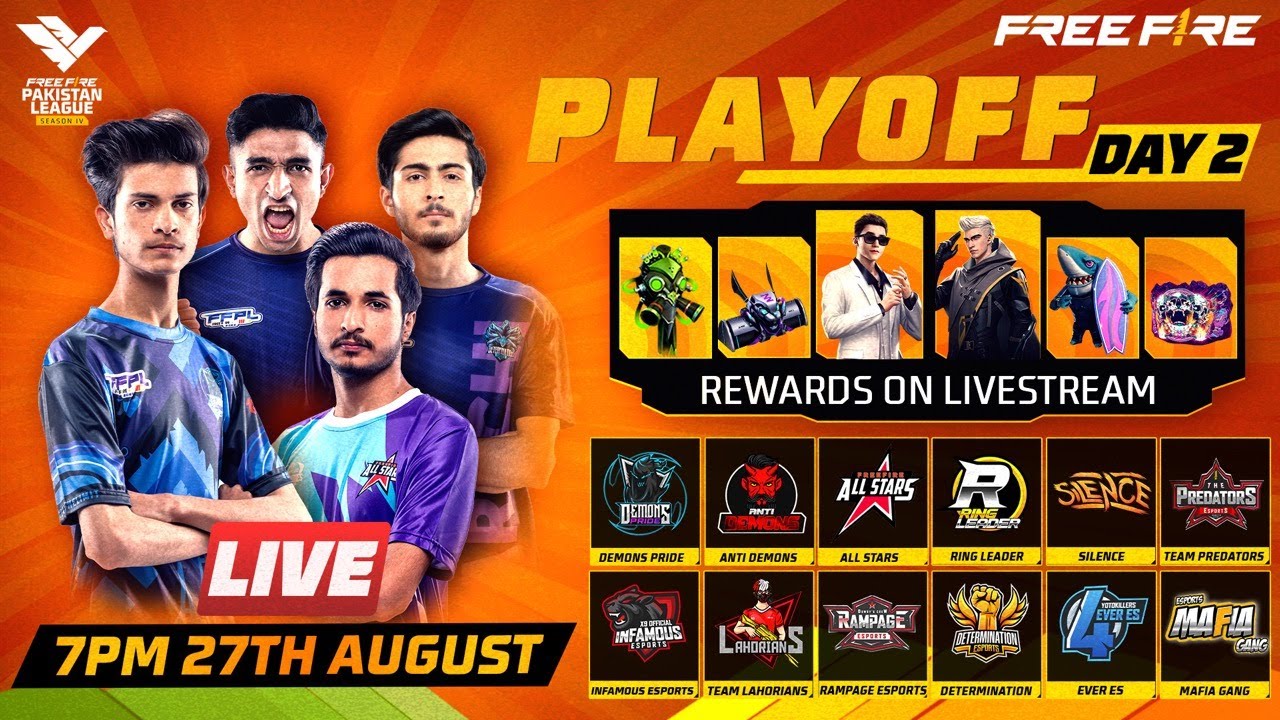 🔴 [LIVE] FFPL 4 - PLAYOFF DAY 2 | Free Fire Pakistan League - YouTube