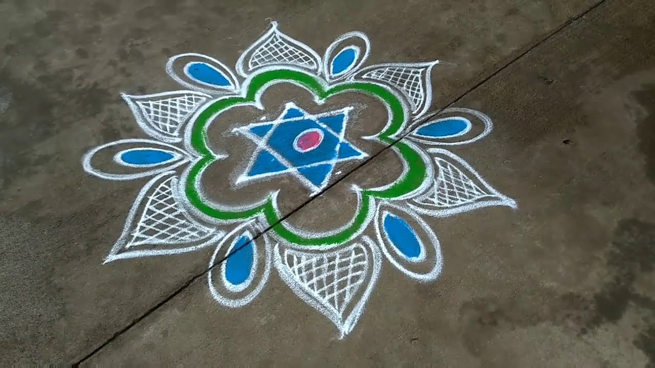 Navaratri special easy rangoli - YouTube