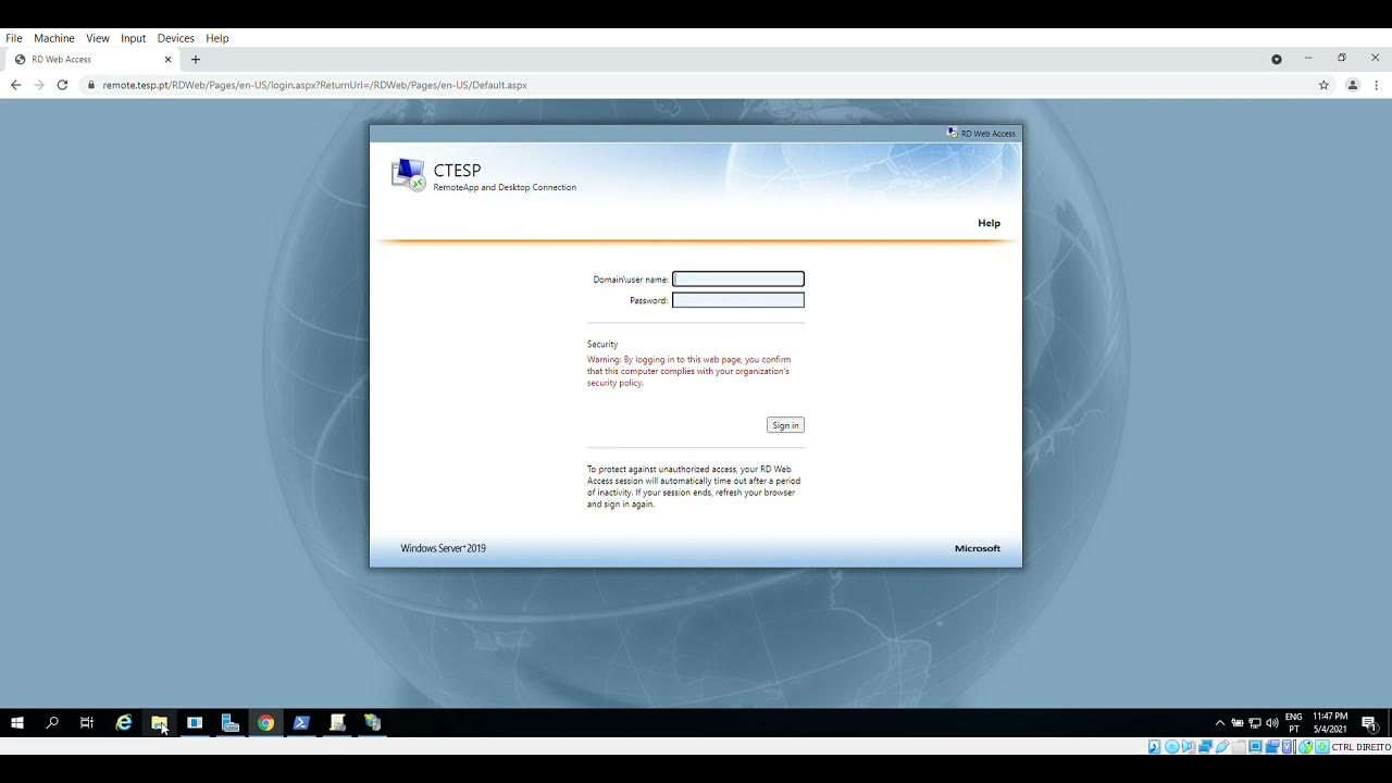 How to allow users to change RDweb Interface Password - YouTube