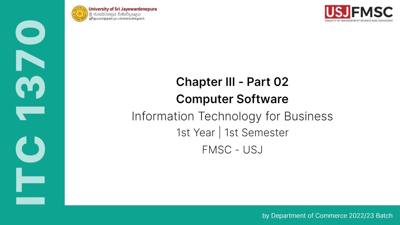 ITC 1370 | Lesson 03 | Computer Software | Part 02 - YouTube