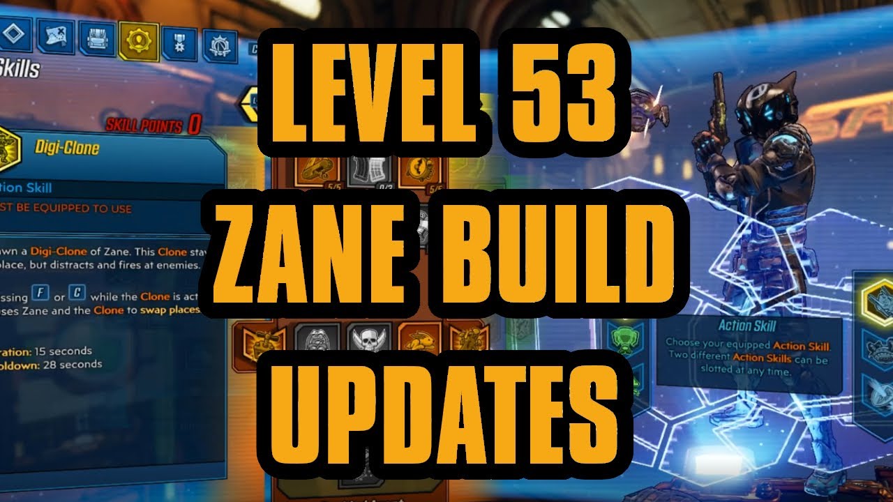 Lvl53 Zane Builds Updated for the 3 Extra Points | Borderlands 3 - YouTube
