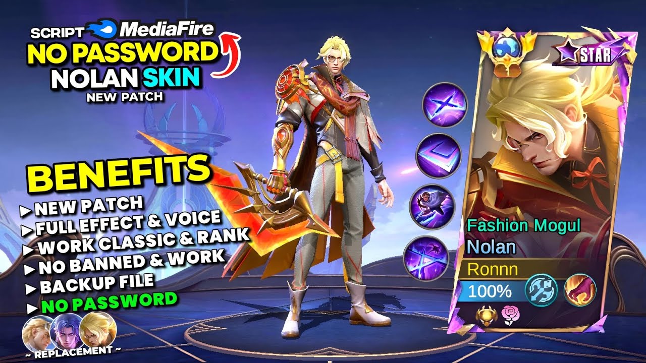 NEW Script Skin Nolan Starlight No Password | Full Effect & Voice - New ...