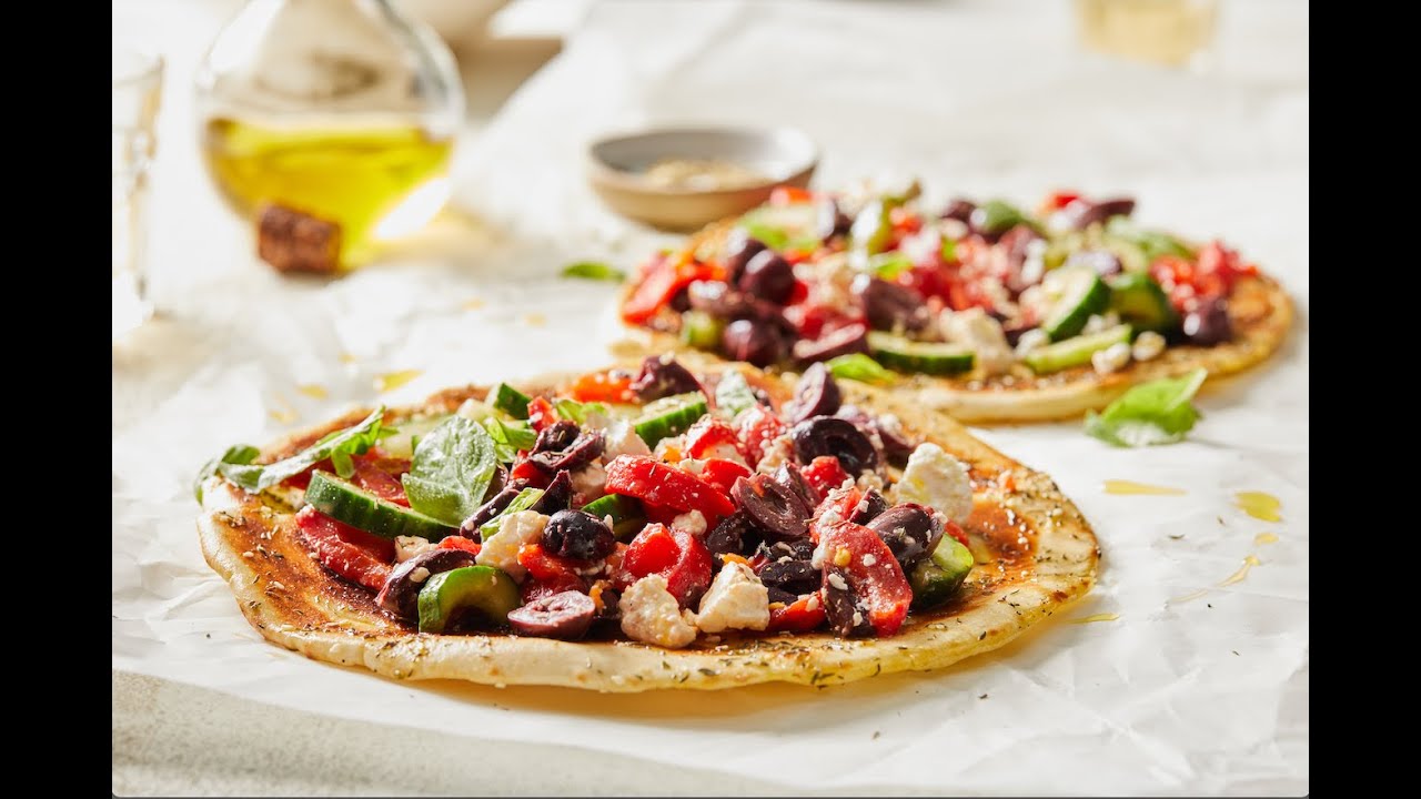 Mediterranean Greek Pitza Recipe | Using Naan Bread | DeLallo - YouTube