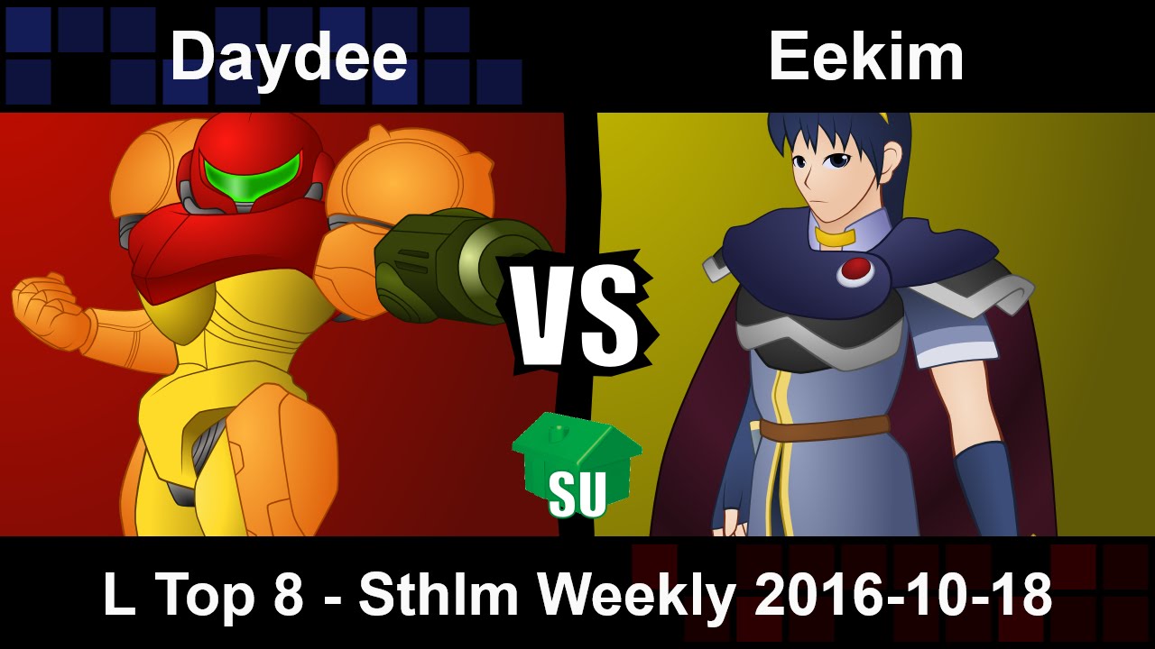 Daydee (Samus) vs Eekim (Marth) - Losers Top 8 Sthlm Weekly 2016-10-18 (Sound failure @13:29 ...