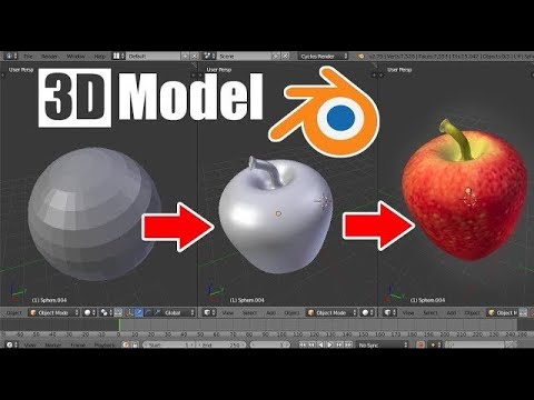 how to make 3D apple in blender #blender3d #3d #animation #apple # ...