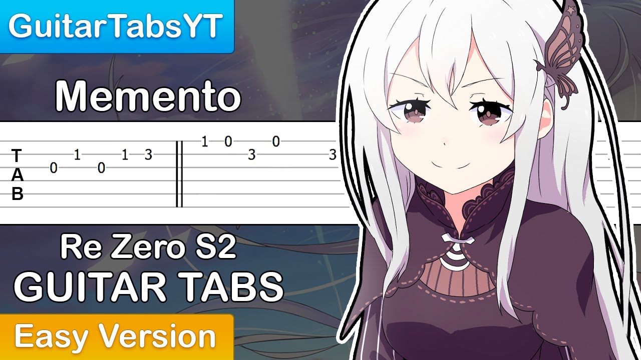 Re Zero S2 ED - Memento Guitar Tutorial [TABS] (Easy) - YouTube