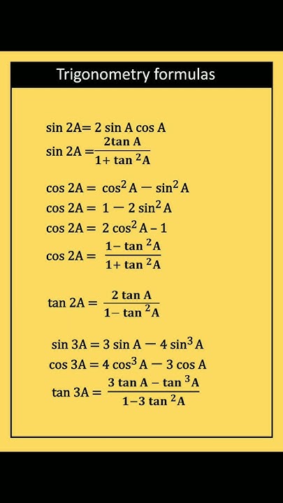 trigonometry 2A and 3A formulas #maths - YouTube