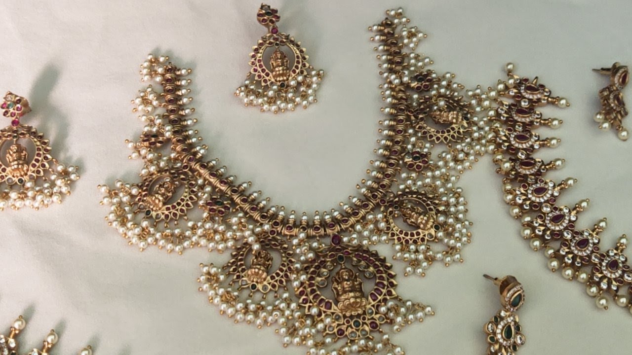 Real Kempu Stone Guttapusalu & Necksets #niharikafashions - YouTube