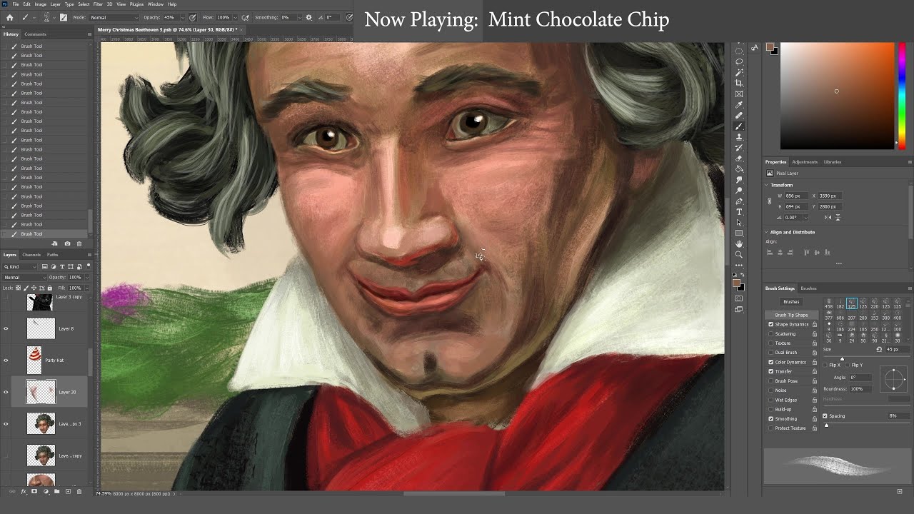 Watch Me Paint Beethoven Eating Pie! - Merry Christmas Beethoven - YouTube