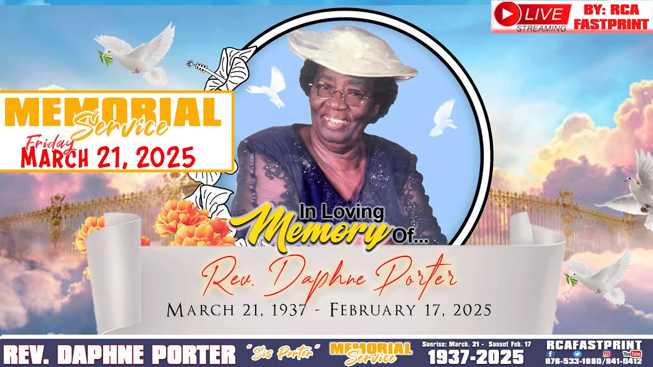 Rev. Daphne Porter {Memorial Service} - YouTube