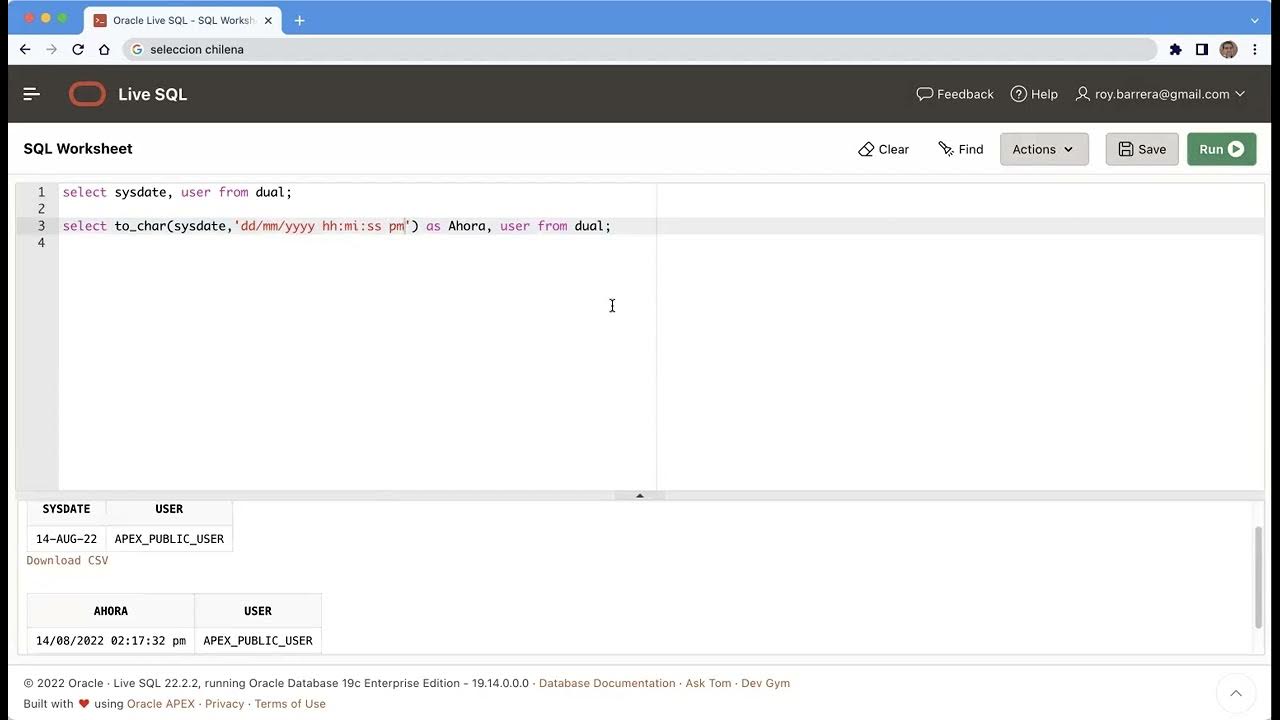 4.05 Oracle Live SQL fecha y hora - YouTube