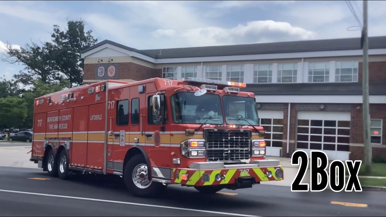 Montgomery County (MCFRS) Rescue Squad 742 Bravo Responding to a 2Box ...