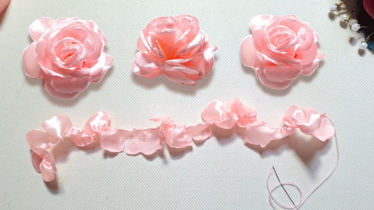 Whole Ribbon Rose - Ribbon Flowers - How to make an easy ribbon rose ...