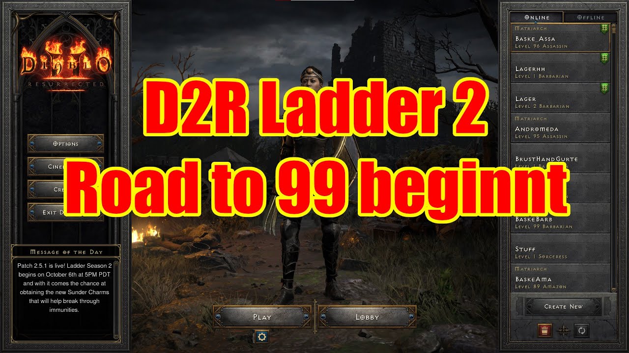 D2R Ladder 2 | Road to 99 beginnt! - YouTube
