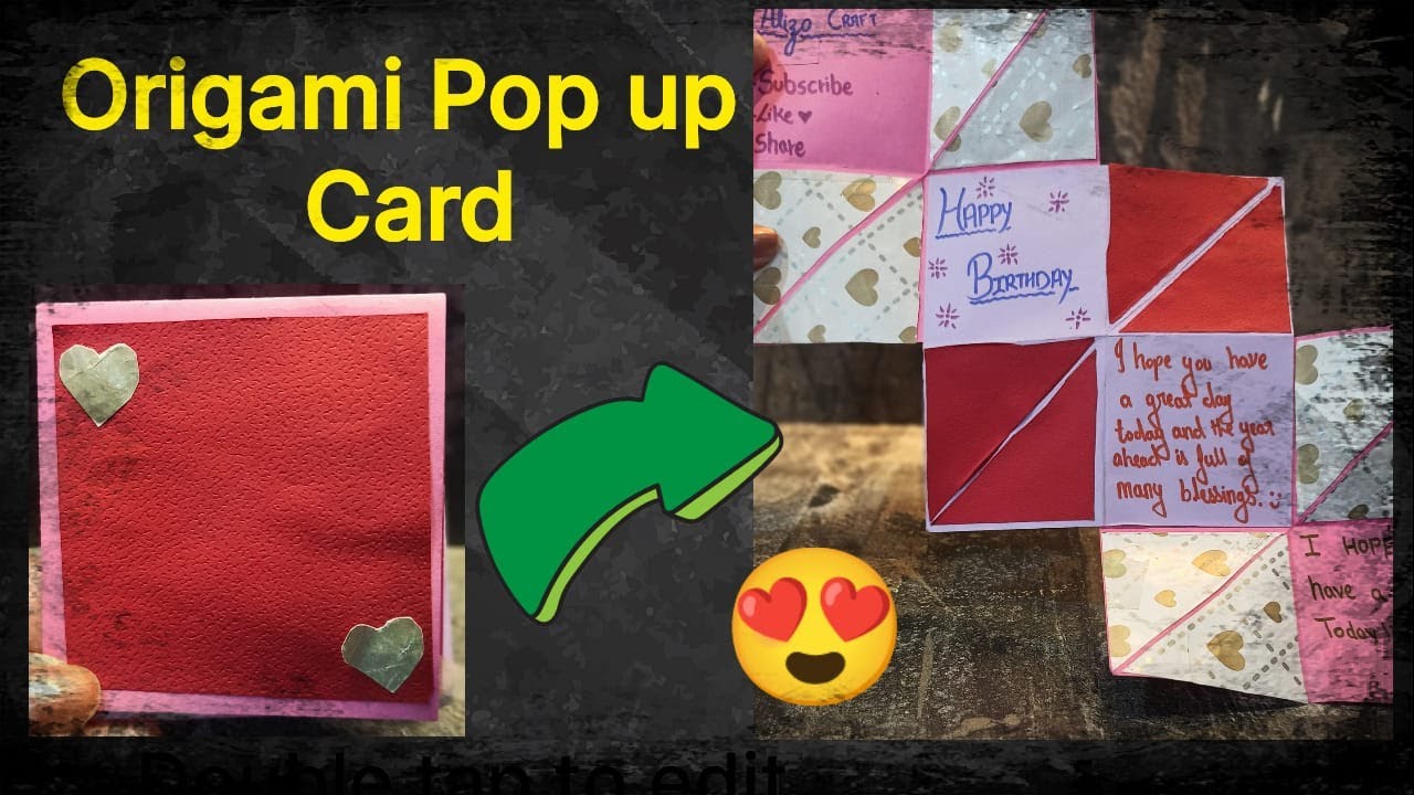 POP UP Origami Greeting Crad | 5 min craft | Easy and super cool ...