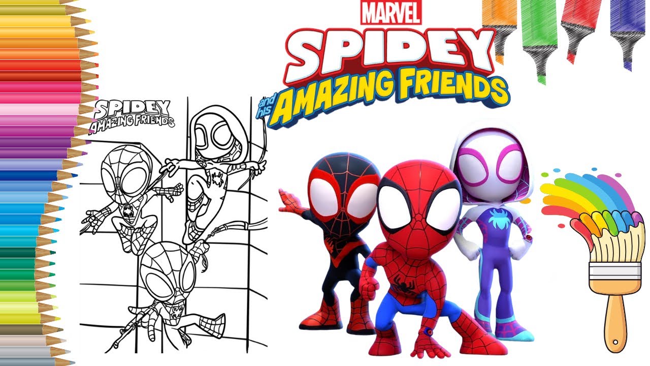 Coloring Spidey and His Amazing Friends | Spidey, Spin Ghost-Spider ...