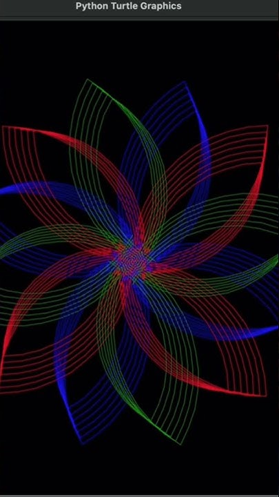 Design Rgb Flower 🌸 Using Python Turtle 🐢 Graphics Like And Subscribe Python Pythonprogramming 