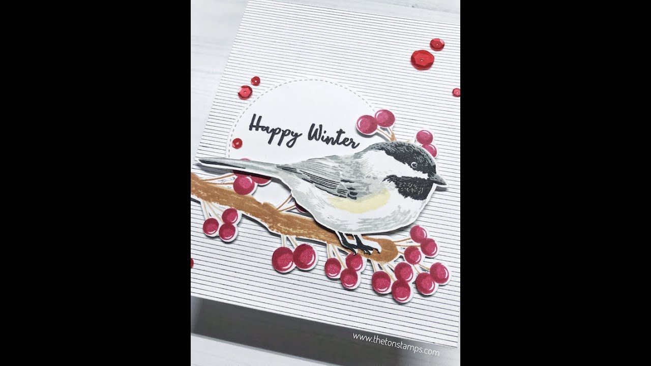 Hand Stamped Holiday Card with Layering Stamps - YouTube