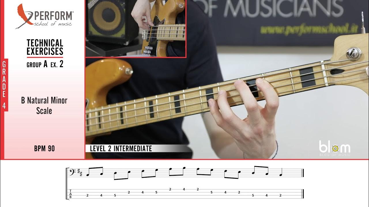 Bass technical exercises - Level 2 - Grade 4 - Group A 1 - Basso (RSL Awards, Rockschool) - YouTube