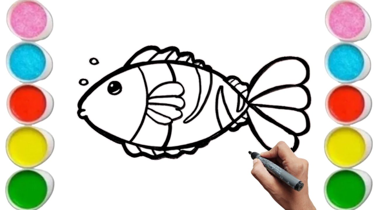 How to draw cute fish drawing | step by step for easy | cute fish for ...