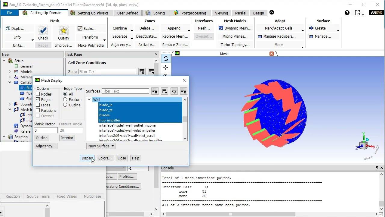 Defining interfaces and frozen rotor model in Ansys Fluent for ...