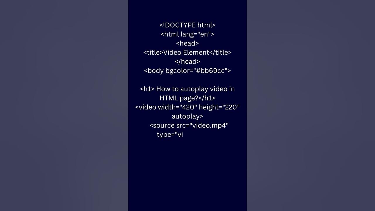 How to auto play video in HTML page? Tutorial Video for Development Website. Lesson #09 shorts ...