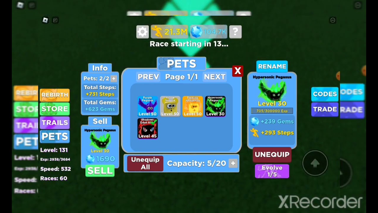 How to evolve your pets in legends of speed (roblox) - YouTube