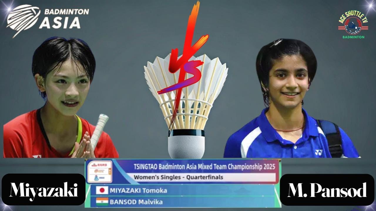 🏸 Miyazaki vs Malvika Pansod | Intense Quarterfinal Battle | Asian Badminton Championships 2025 ...