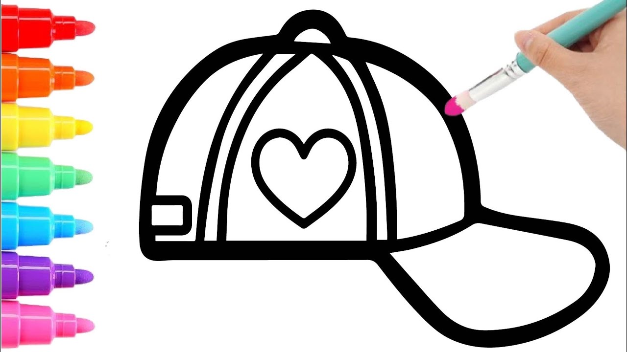nice hat Drawing, Painting and Coloring for Kids & Toddlers_How to draw ...