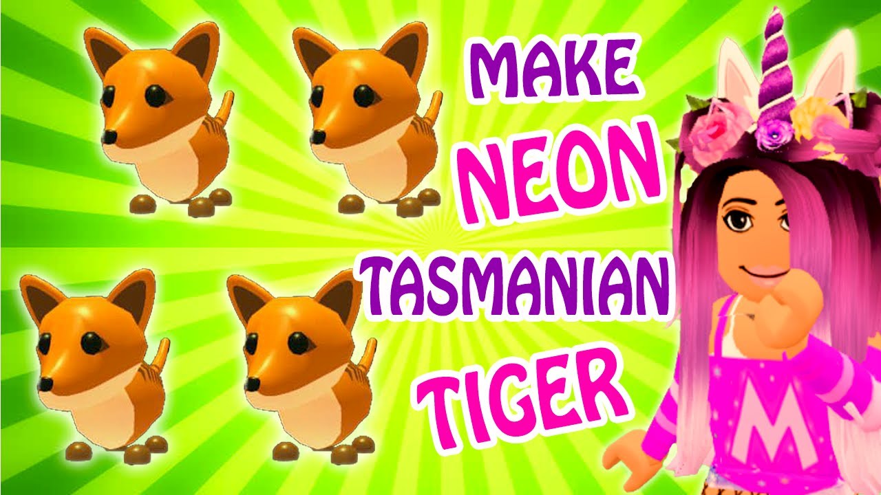 MAKING NEON FOSSIL PET TASMANIAN TIGER IN ADOPT ME ROBLOX - YouTube