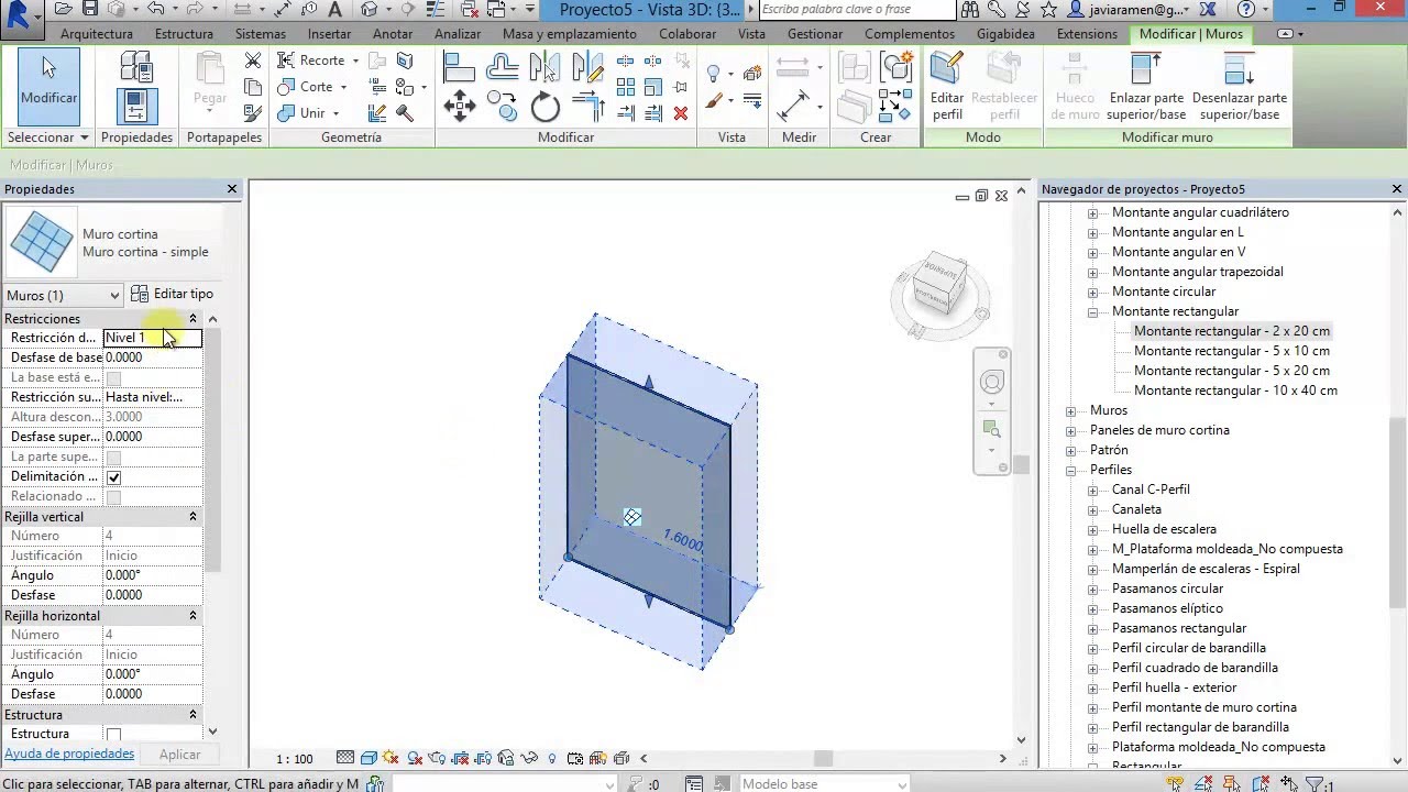 REVIT. Panel de lamas por muro cortina. - YouTube