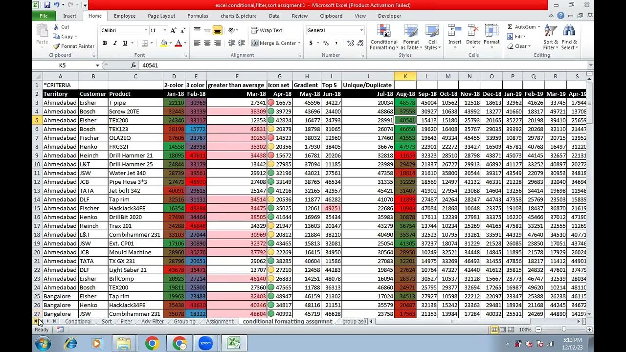 conditional formatting - YouTube