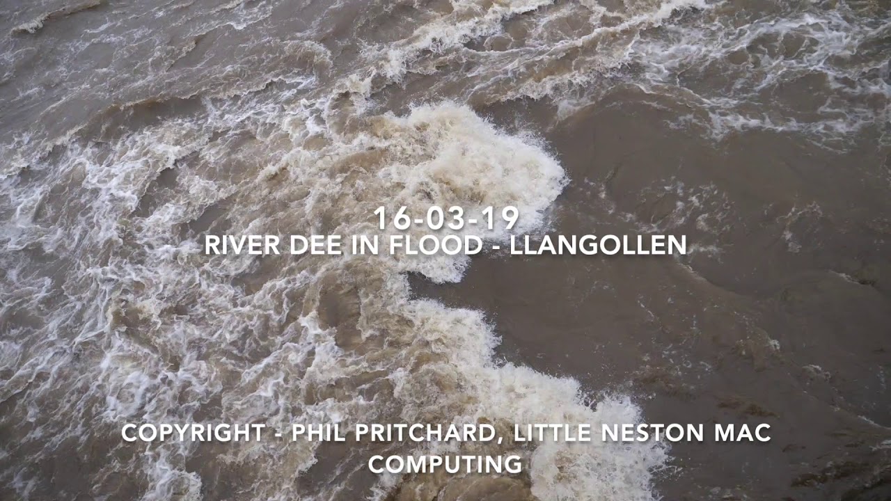 Llangollen River Dee in Flood - YouTube