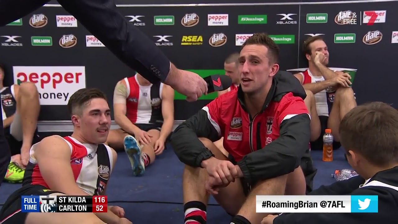 Roaming Brian in the Saints rooms!Beats up Jake Carlisle - YouTube