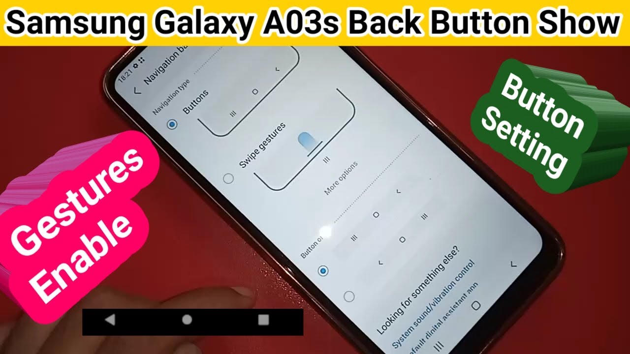 Samsung galaxy A03s Back Button change setting - YouTube
