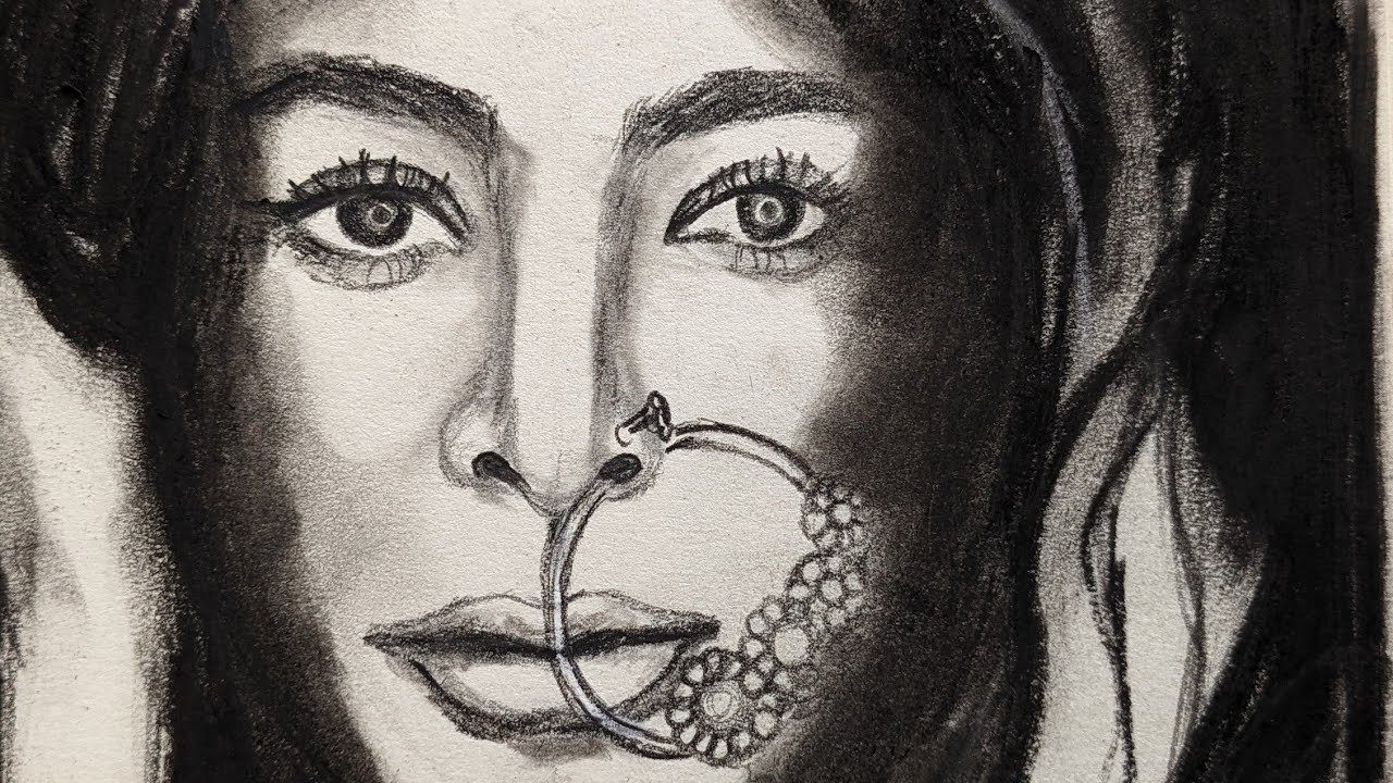 figurative lady charcoal drawing | painting for beginners | art classes ...