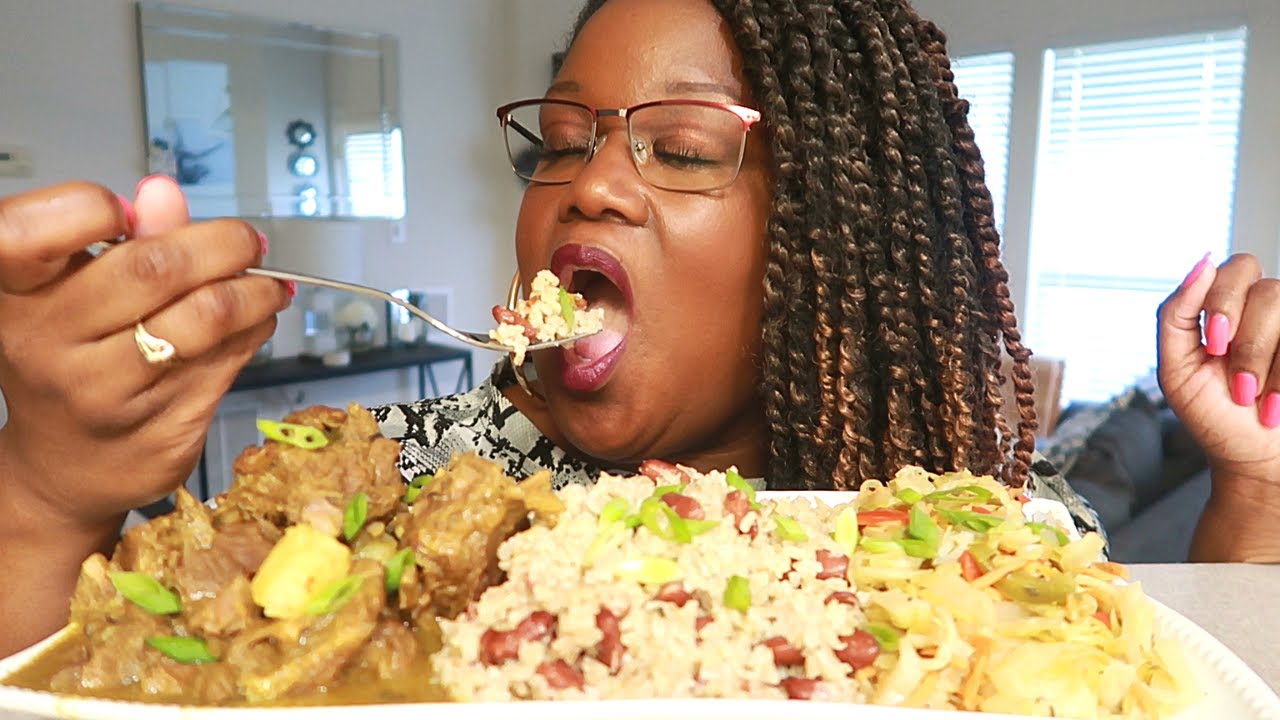 JAMAICAN CURRY GOAT With CHEAT RICE AND PEAS RECIPE - YouTube