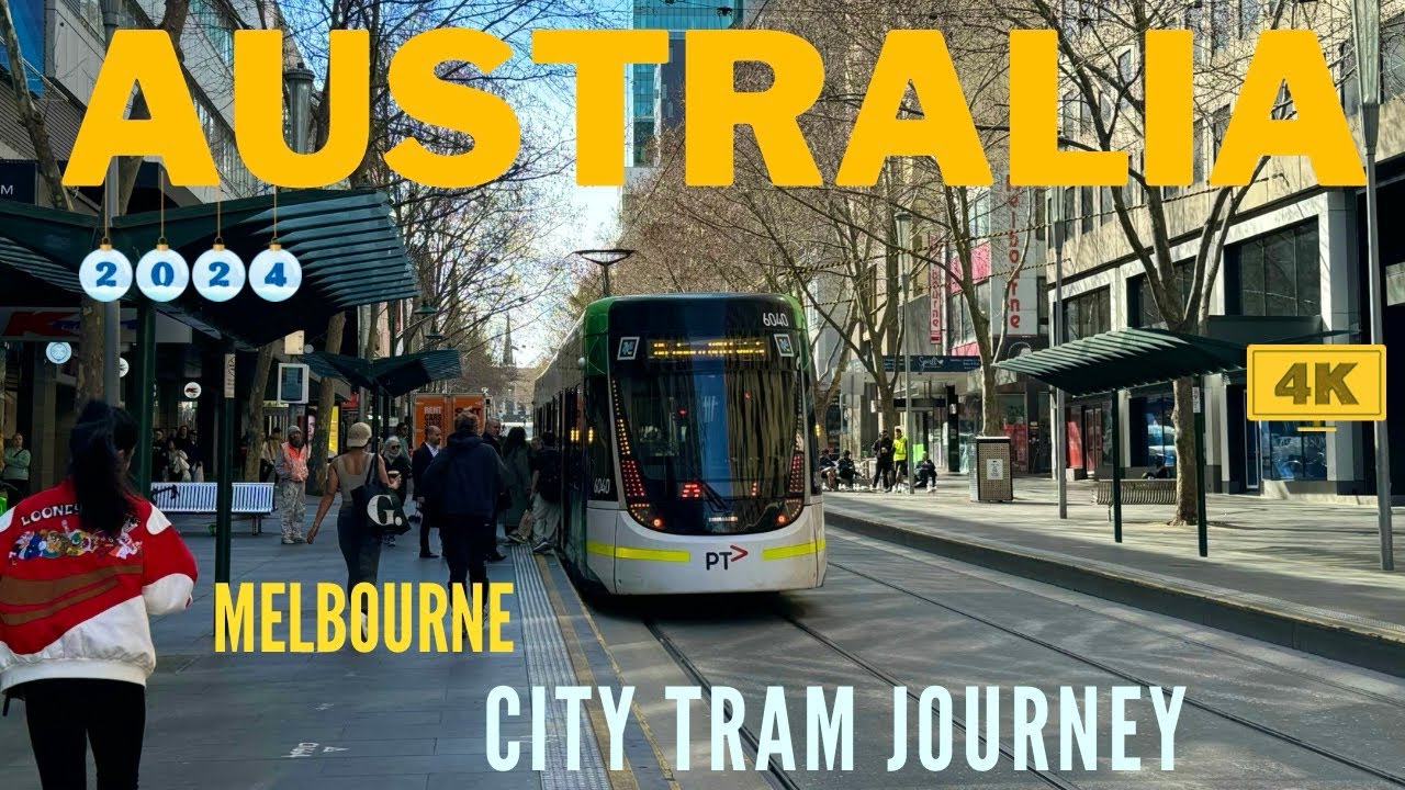 Melbourne CBD city tram journey 2024 in 4K |Melbourne winter 4K tram ...
