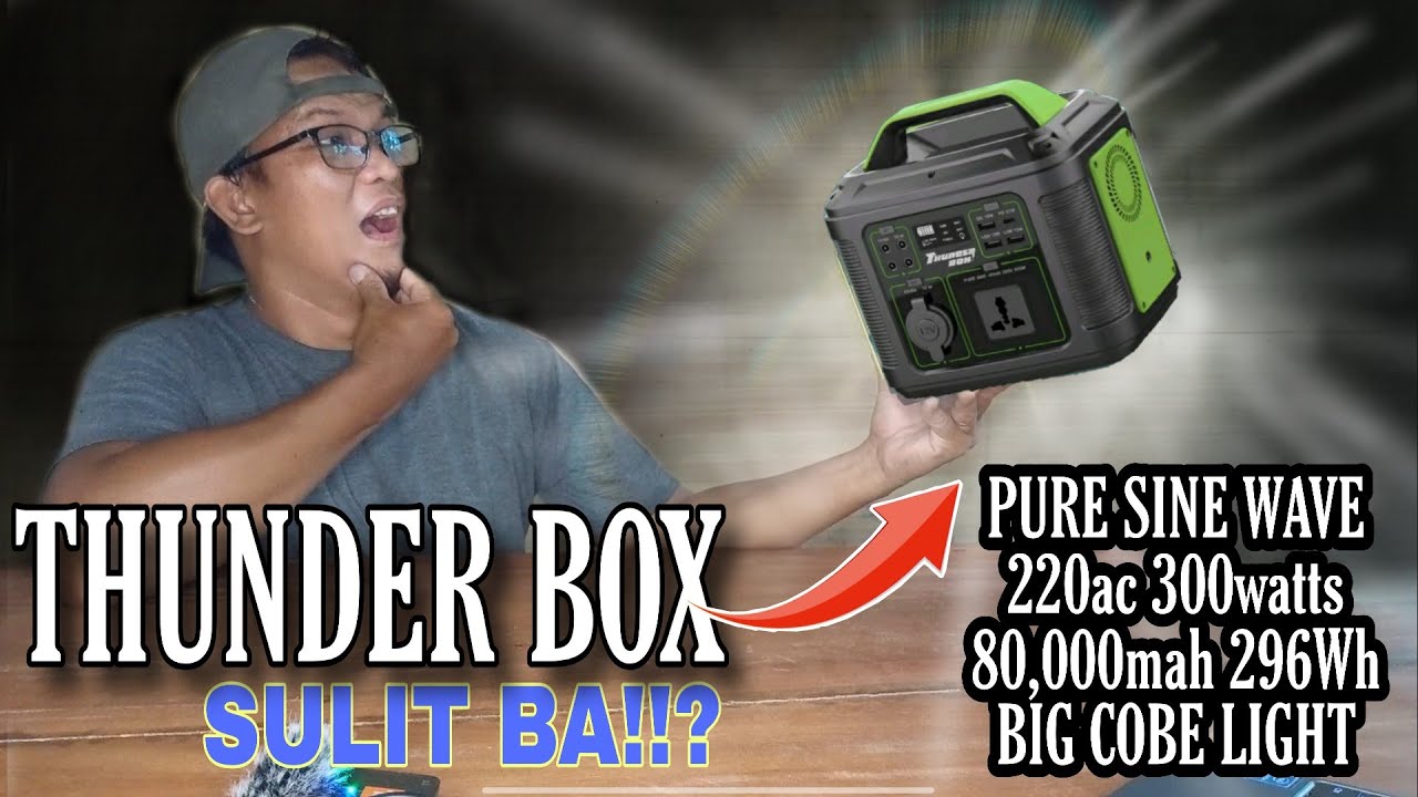 THUNDER BOX PORTABLE POWER STATION 300 watts PURE SINE WAVE 80,000 Mah ...