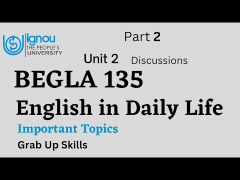 IGNOU BEGLA 135 | English In Daily Life Important Questions - YouTube