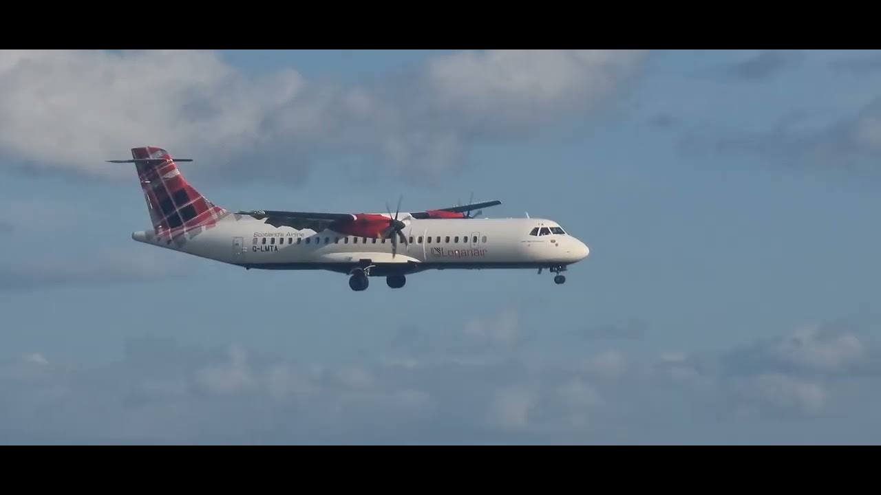 Fly Loganair arrival ATR 72 600 at Liverpool Airport - YouTube