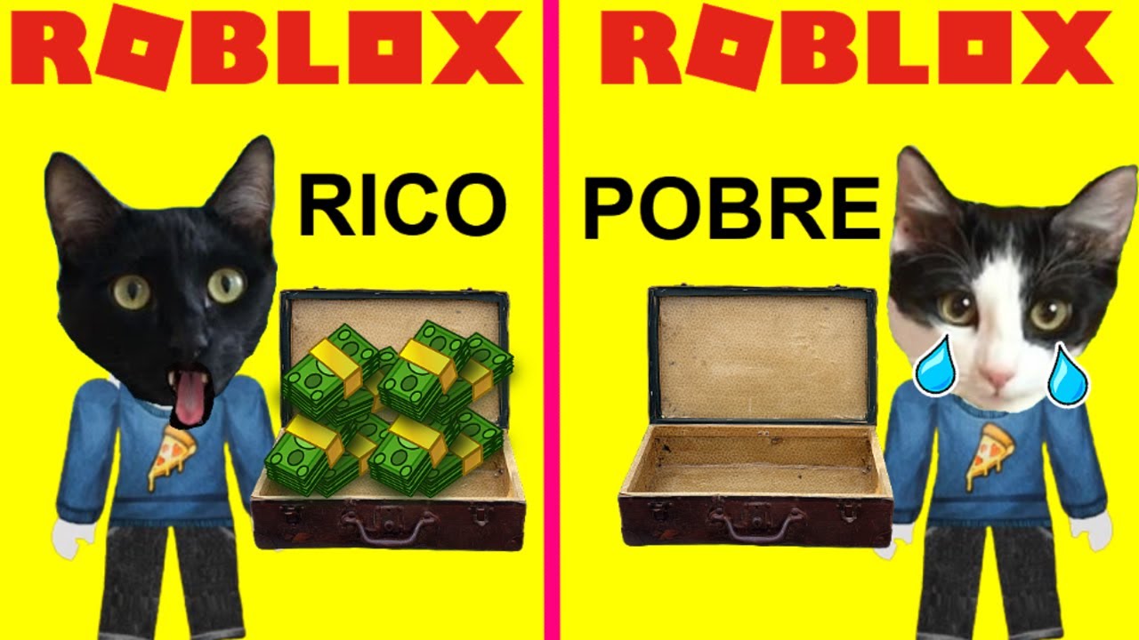 Gato rico vs pobre en ROBLOX ADOPT ME con gatos Luna y Estrella ...