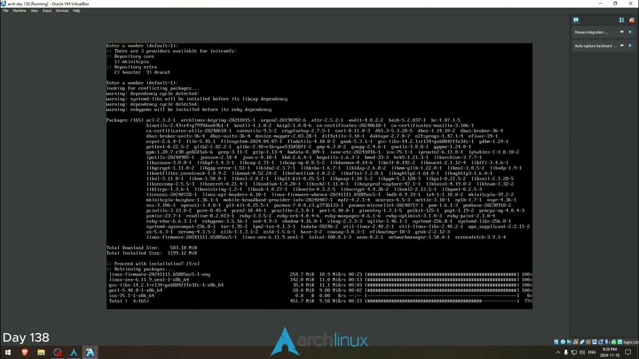 Day 138 of installing Arch Linux daily - YouTube