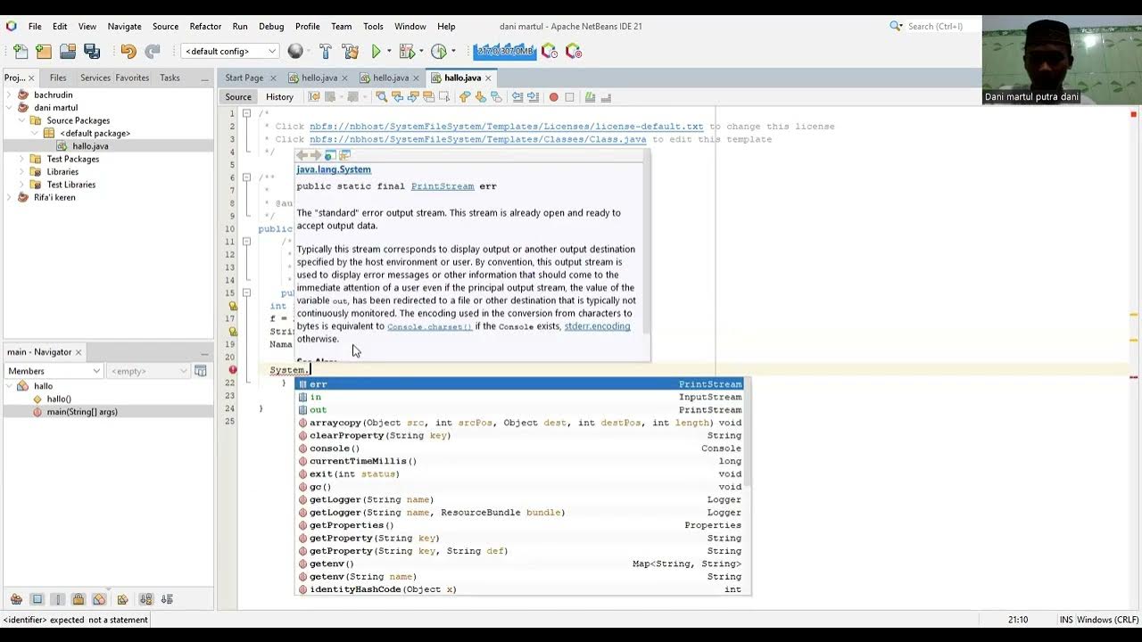 Belajar dasar netbeans. 05 (variabel dan tipe data) - YouTube