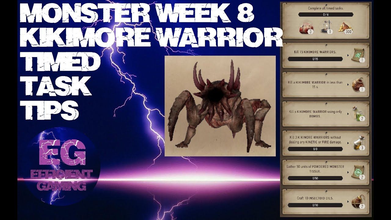 Monster Week 8 - Kikimore Warriors Timed Tasks Tips | Guide Gameplay ...