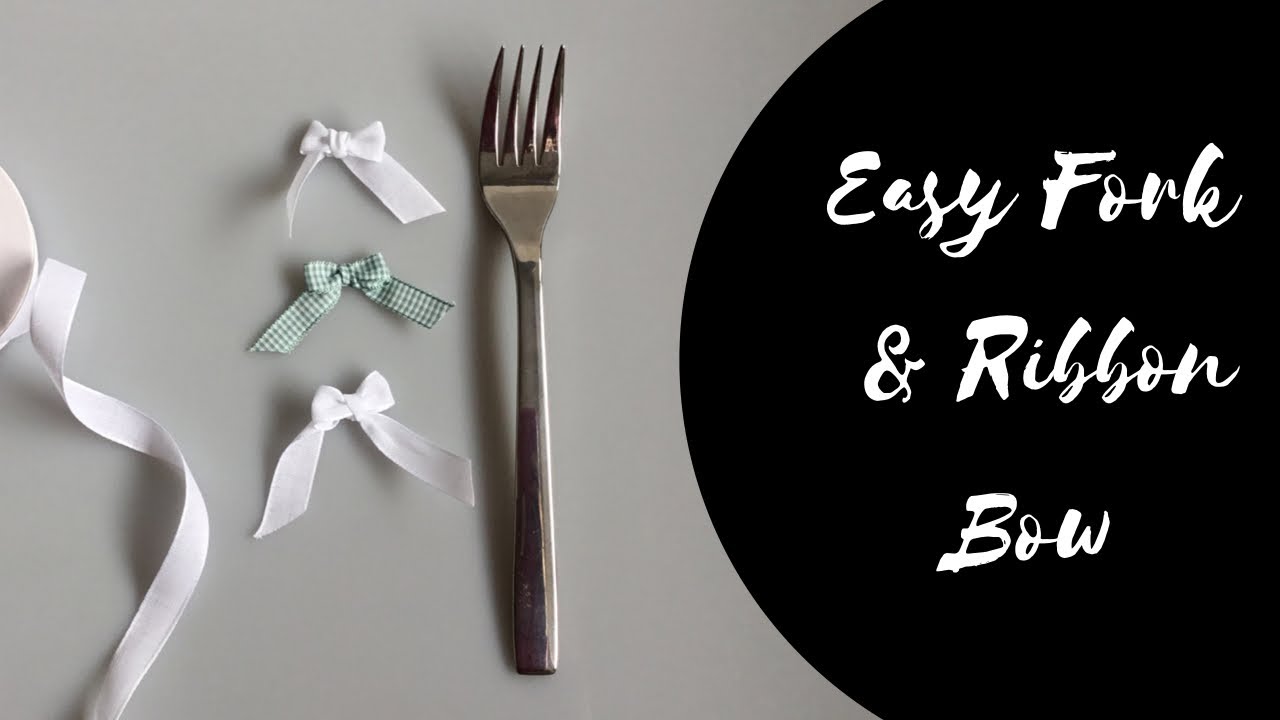 Easy Bow Making with Fork & Ribbon - YouTube