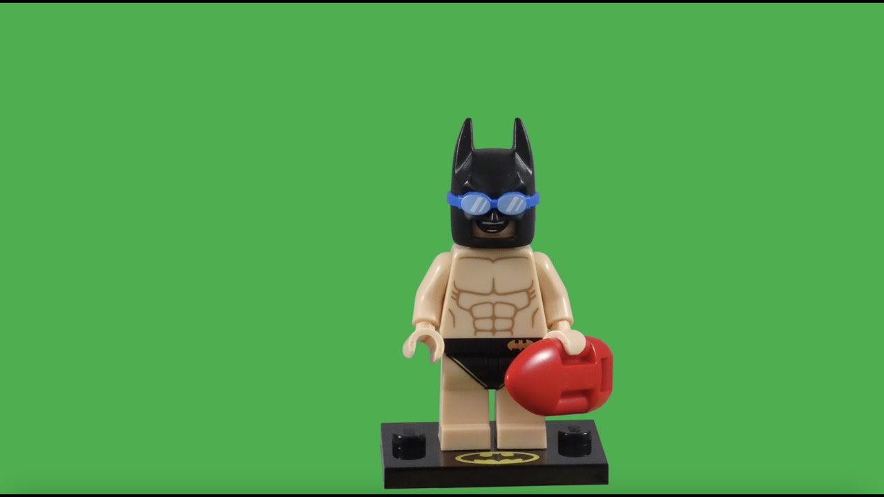 LEGO Swimsuit Batman Minifigure 71020-6 Stop Motion Build Green Screen ...
