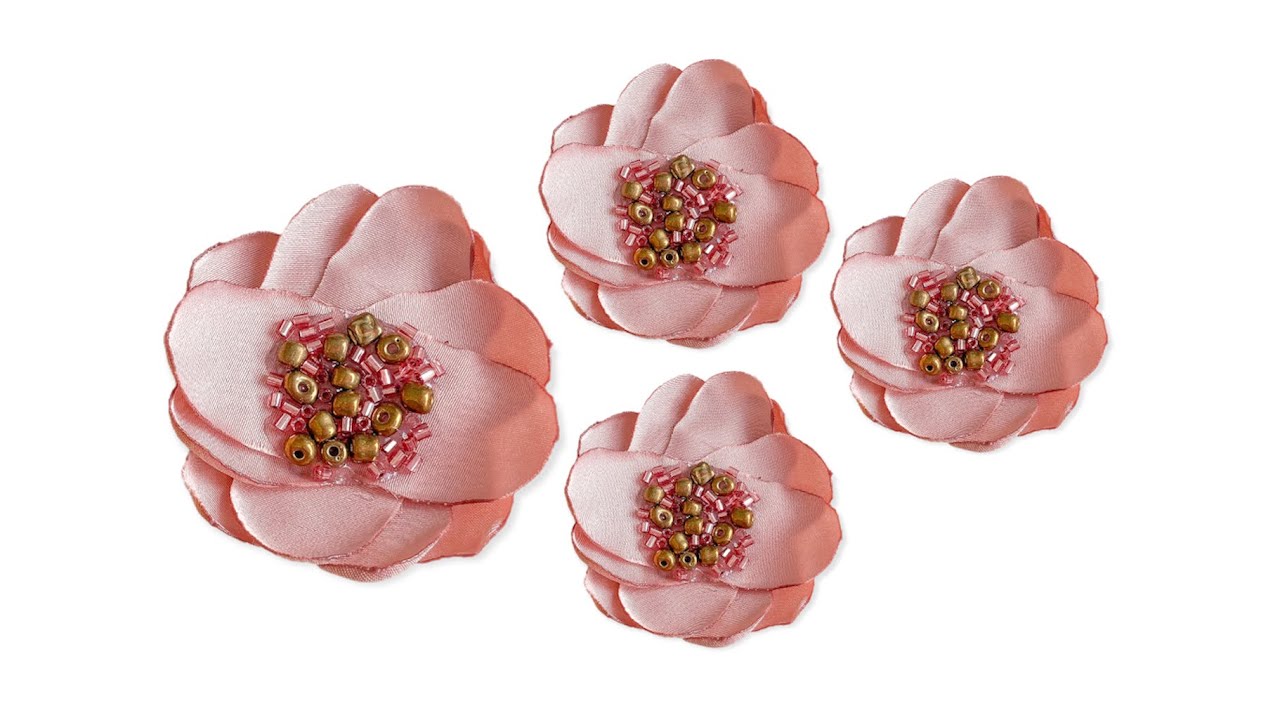 Satin flower tutorial - fabric flower tutorial - YouTube