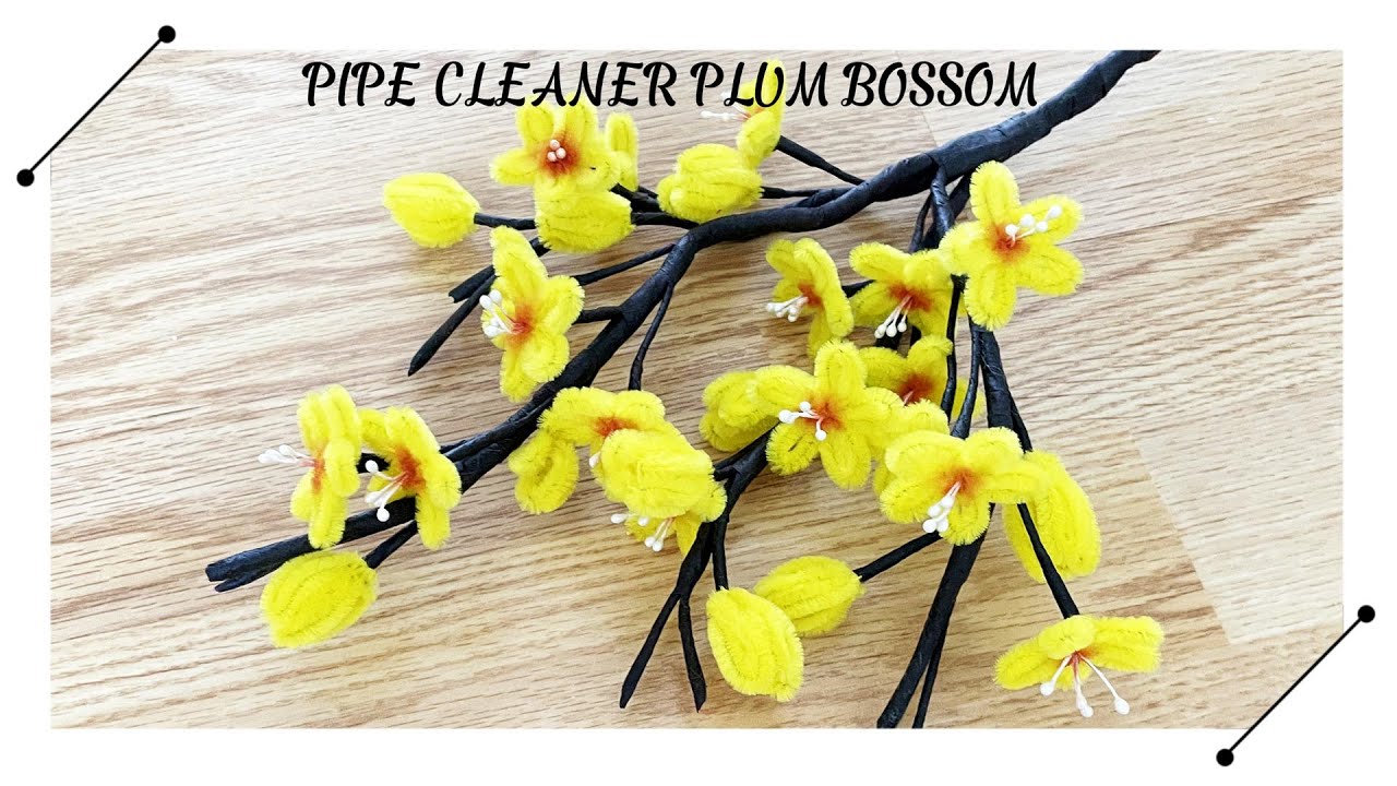 How to Make Yellow Plum Blossoms from Pipe Cleaners 🌼 Easy DIY Craft ...