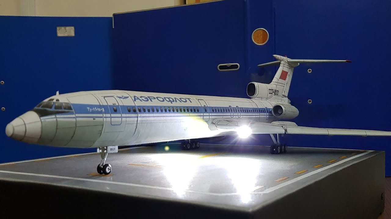 Ту-154 из бумаги Tu-154 papercraft 1:100 - YouTube